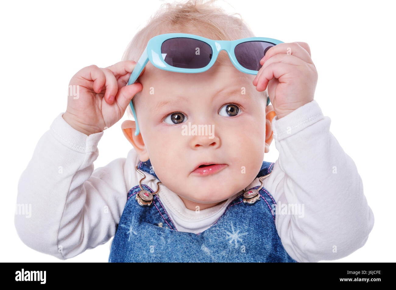 Happy Toddler girl portrait isolated on white Stock Photo - Alamy