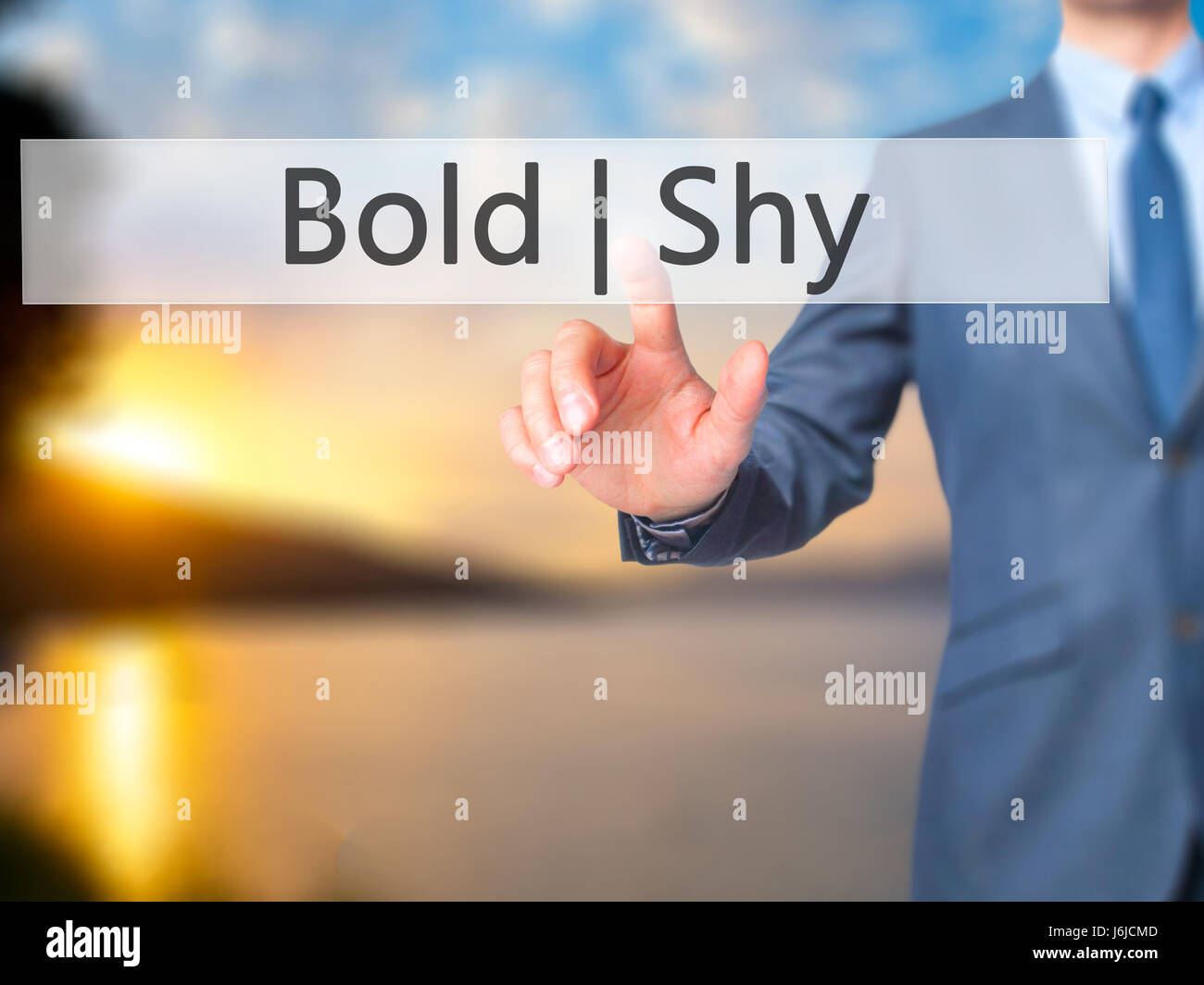 Bold Shy - Businessman hand touch button on virtual screen interface ...