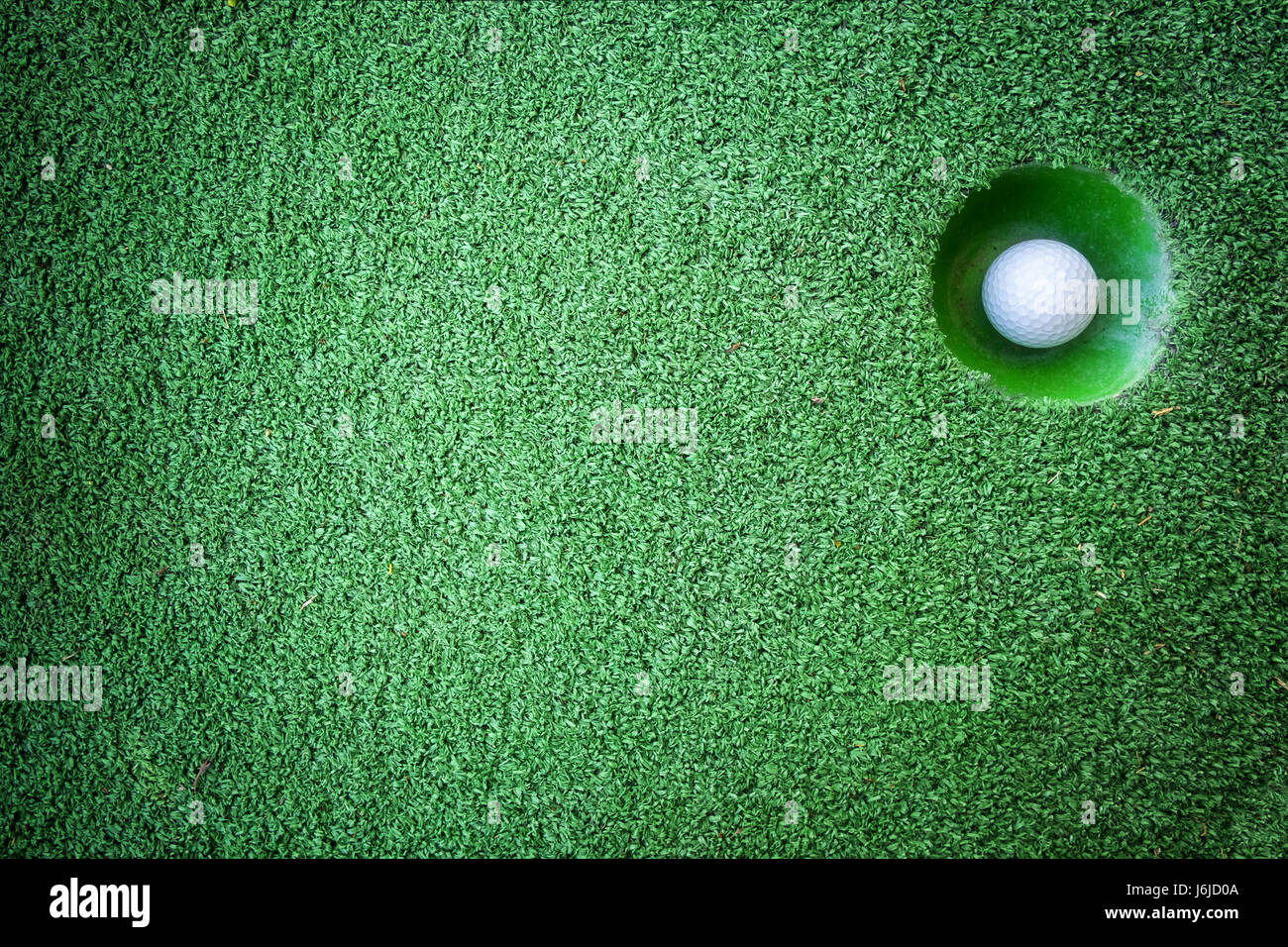 Mini golf scene with ball and hole. Can be used like background. Sunny ...