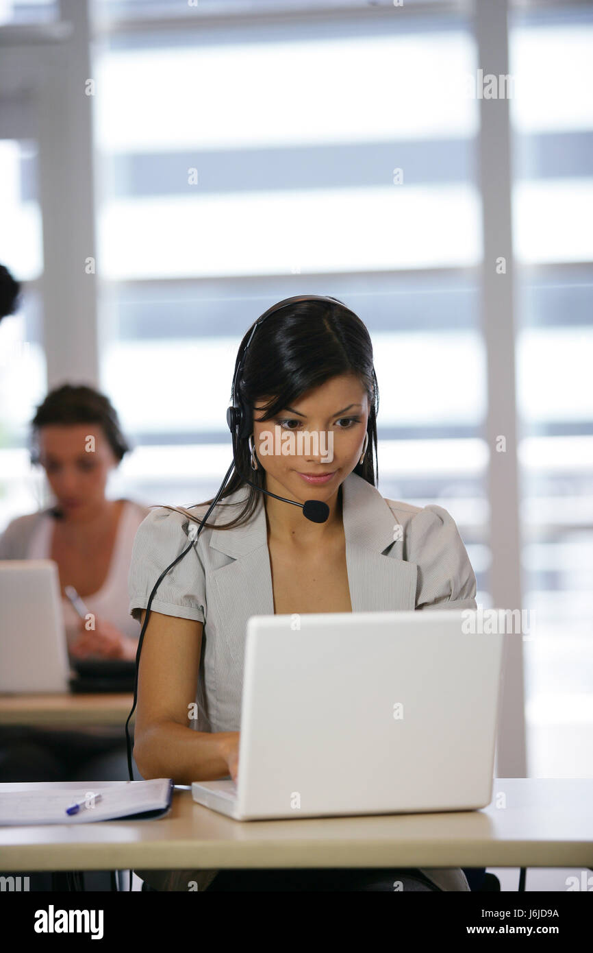 woman conversation call listen inside blank european caucasian front ...