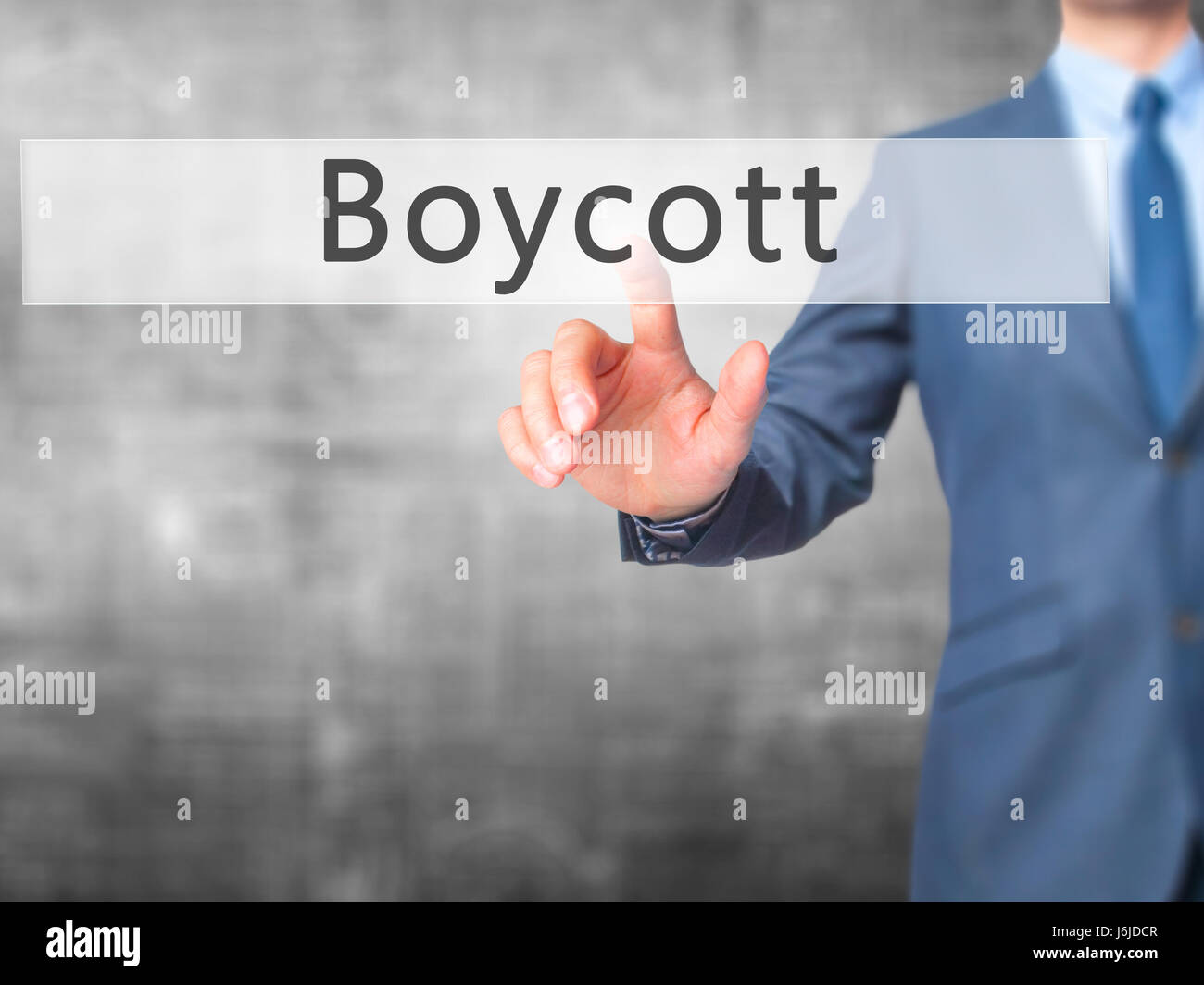 Boycott - Businessman hand pressing button on touch screen interface ...