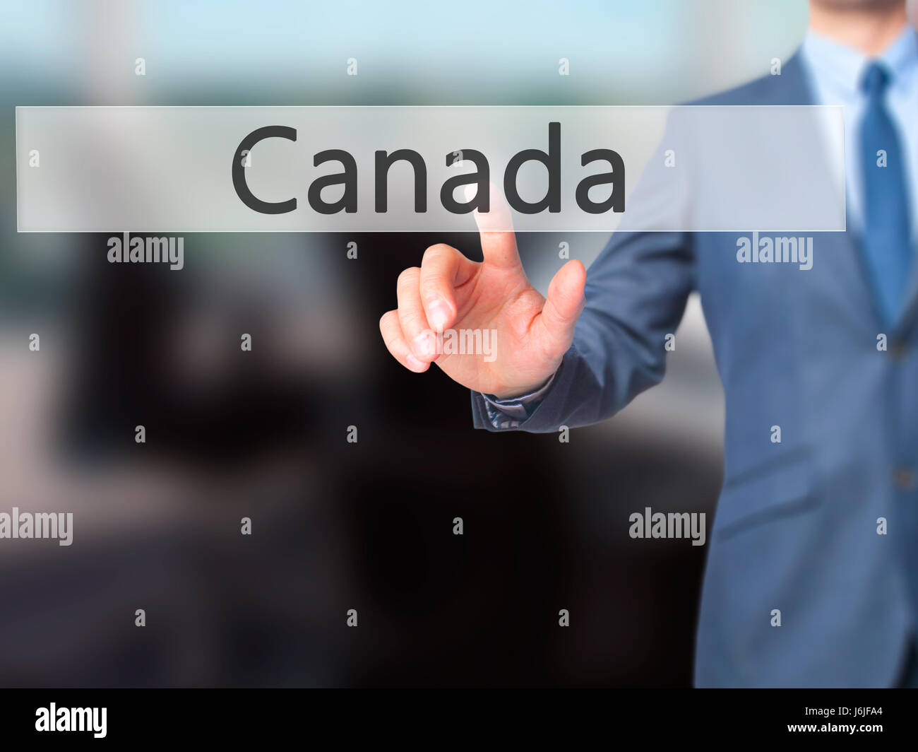 Canada - Businessman press on digital screen. Business, internet ...