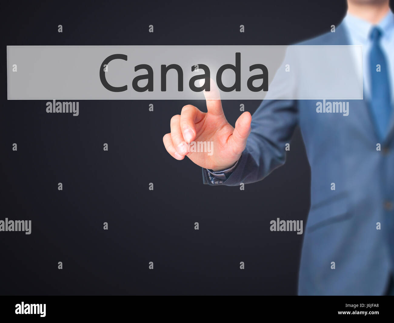 Canada - Businessman press on digital screen. Business, internet ...