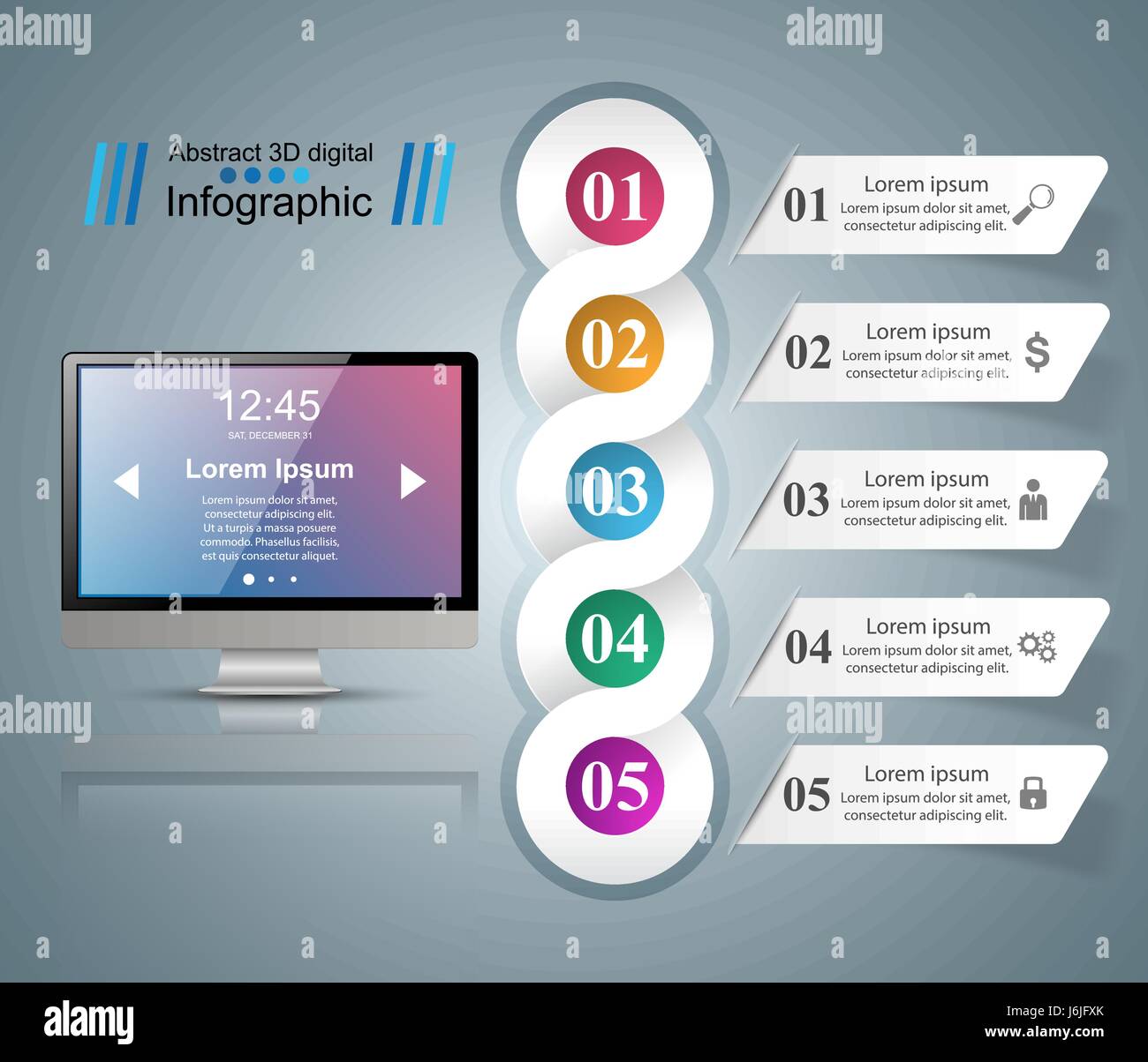Monitor icon. Business 3d Infographics Stock Vector Image & Art - Alamy