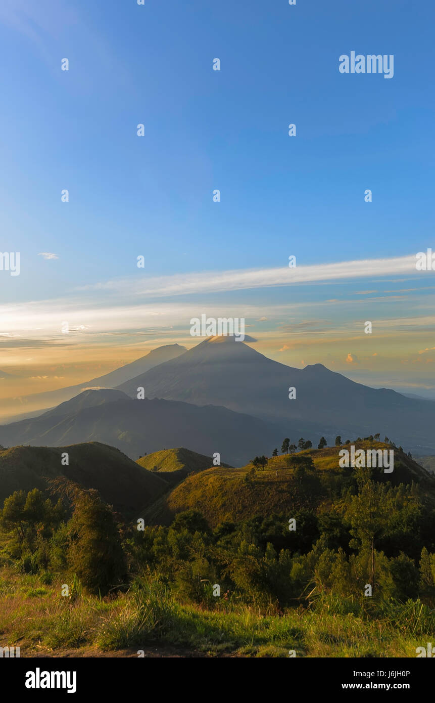 Landscape view from Mount Prau, Indonesia Stock Photo - Alamy