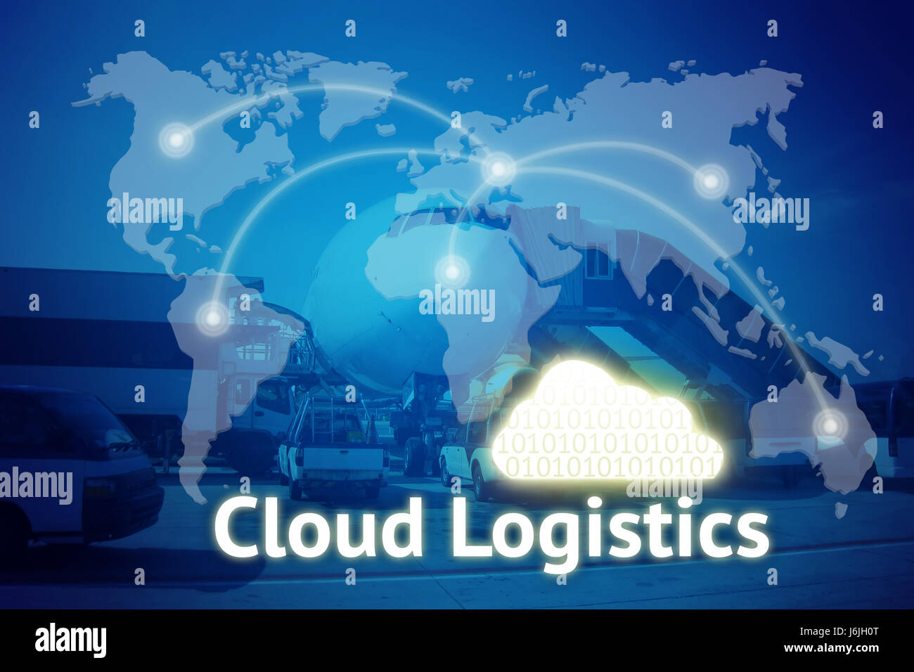 Cloud logistics concept , Transportation integration concept , text ...