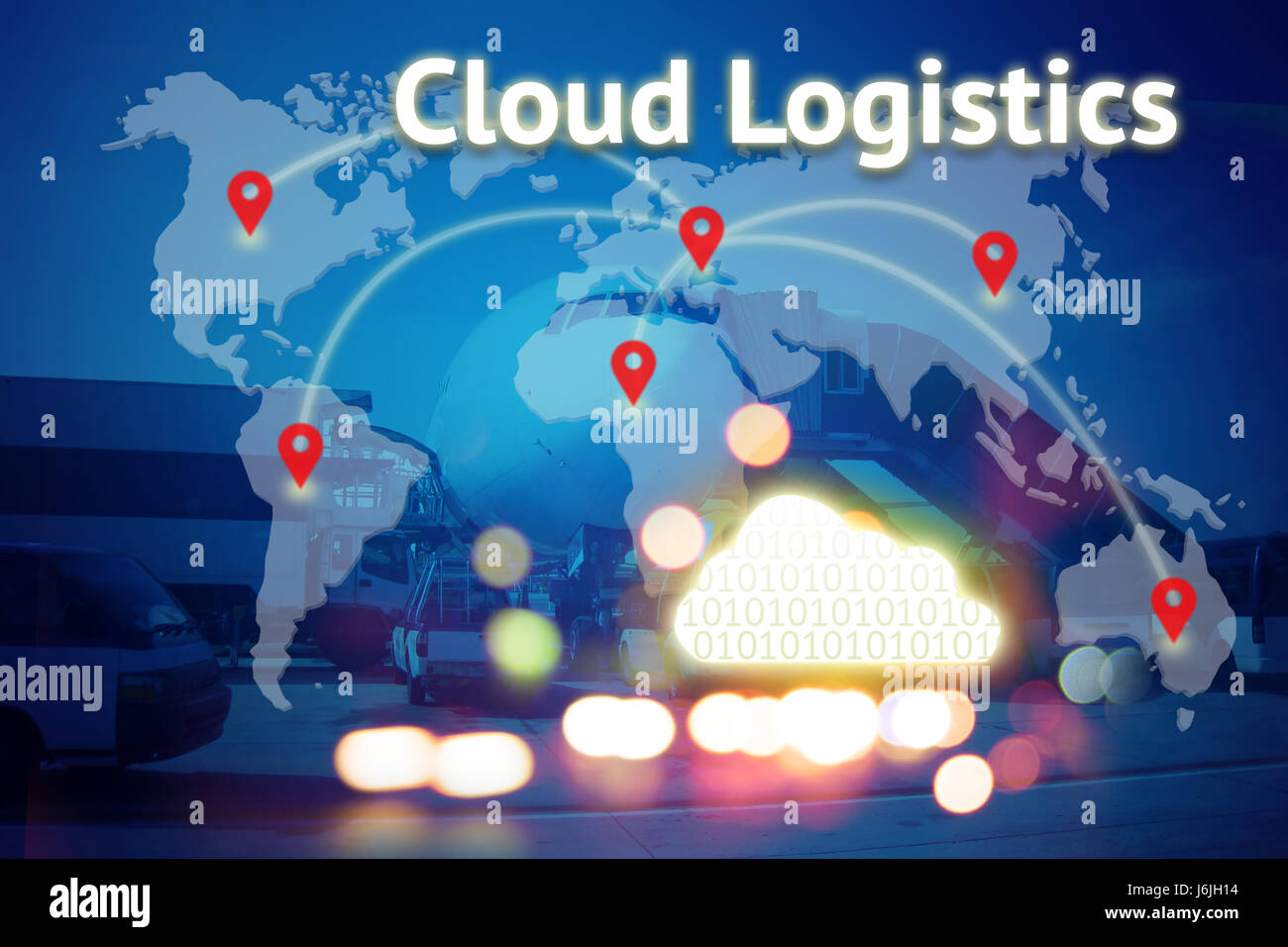 Cloud logistics concept , Transportation integration concept , text ...