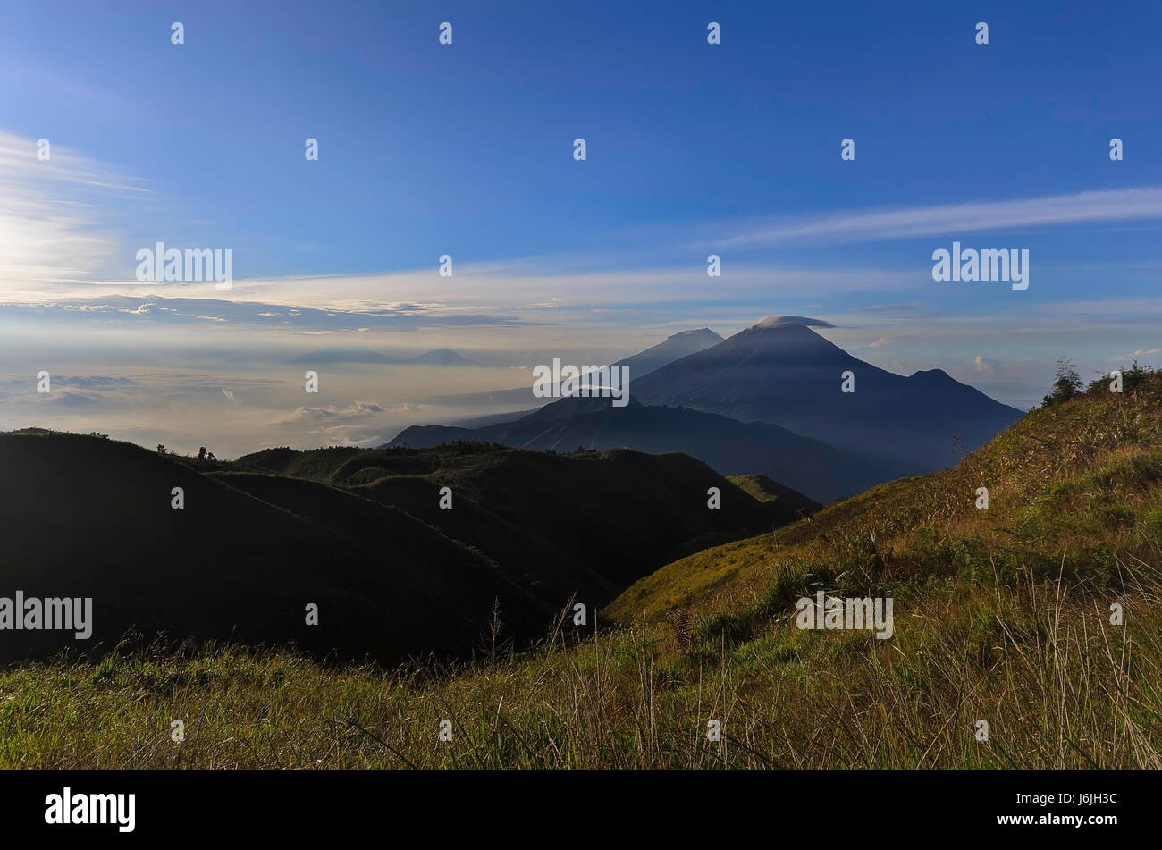 Landscape view from Mount Prau, Indonesia Stock Photo - Alamy