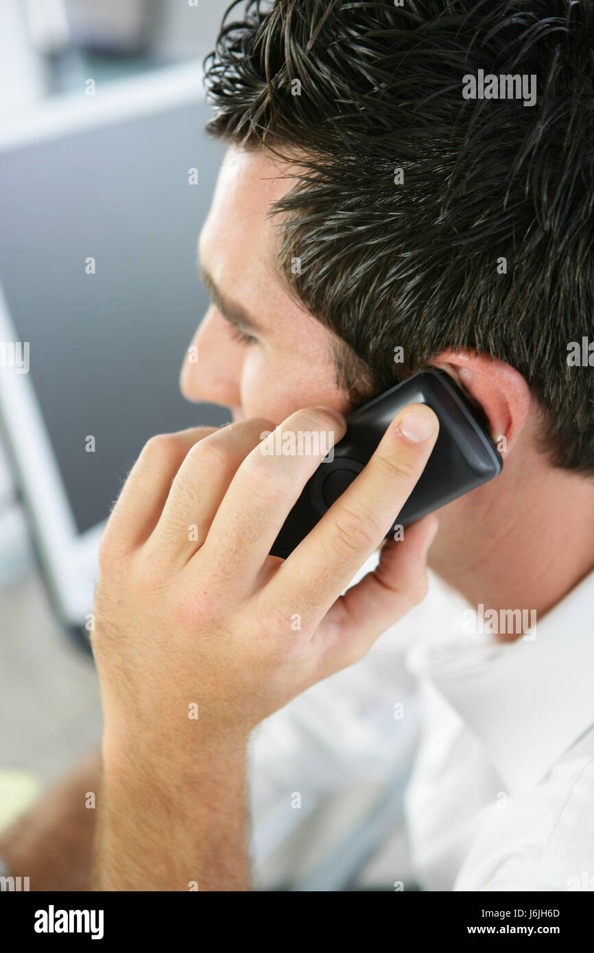 conversation telephone phone profile office call listen inside blank ...