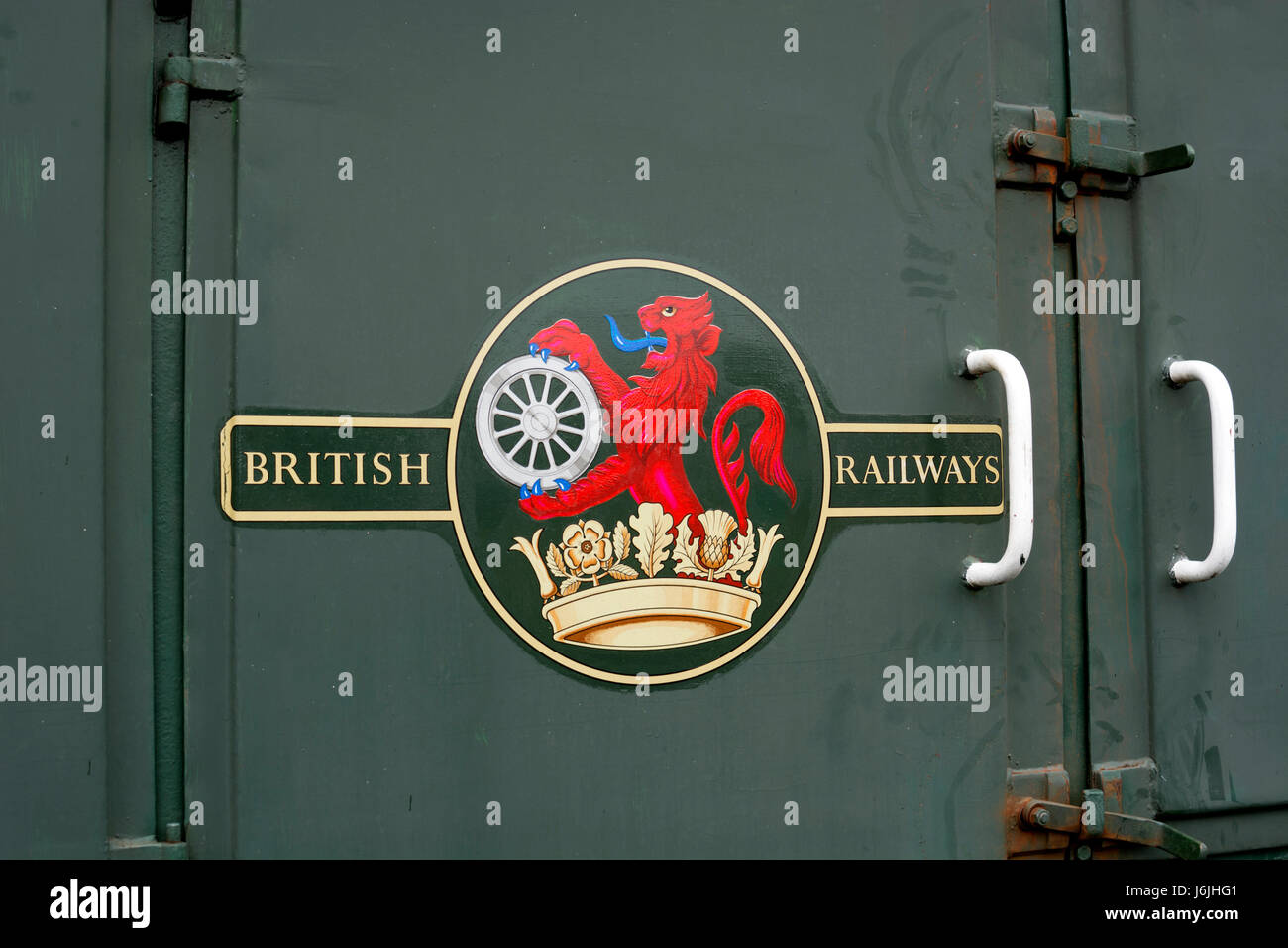 British Railways emblem. Detail of class 09 diesel shunter No D4100 ...