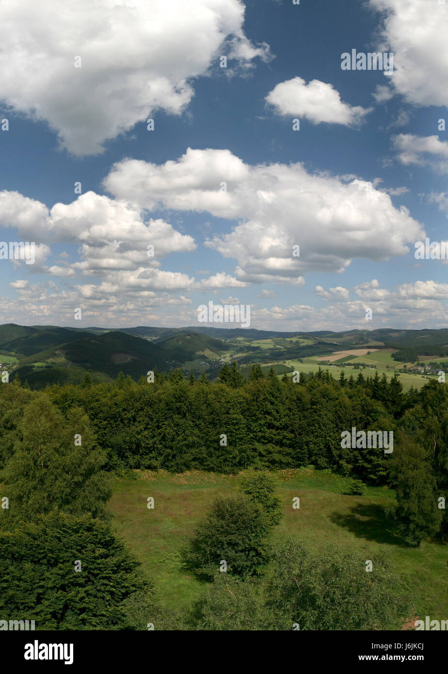 panorama hochsauerland from wilzenberg Stock Photo - Alamy