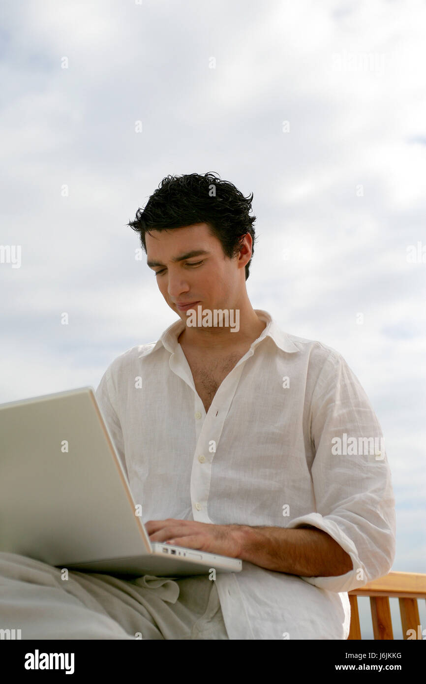 profile laptop notebook computers computer relaxation holiday vacation ...