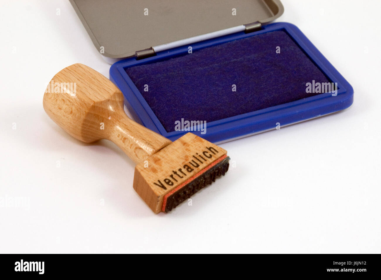 stamp confidential with ink pad Stock Photo - Alamy