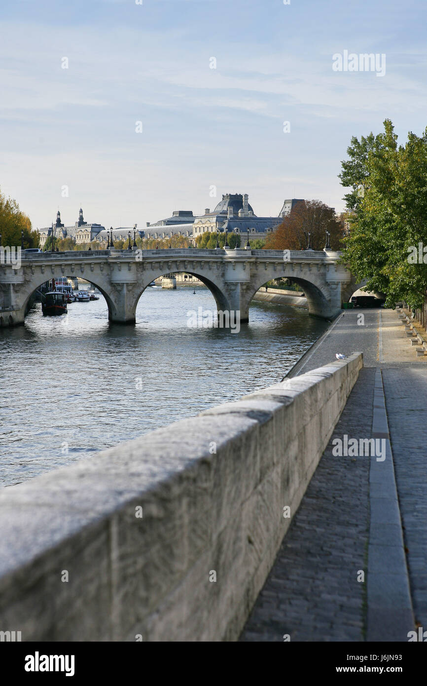 city town bridge paris france river water pont neuf bords de seine ...