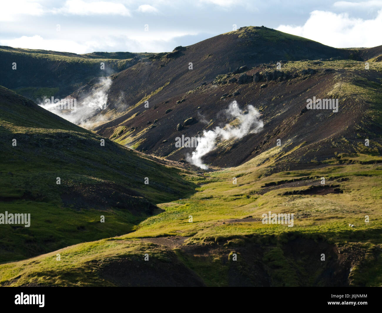 steam hot iceland lava mountain river water stone water vapor rock ...