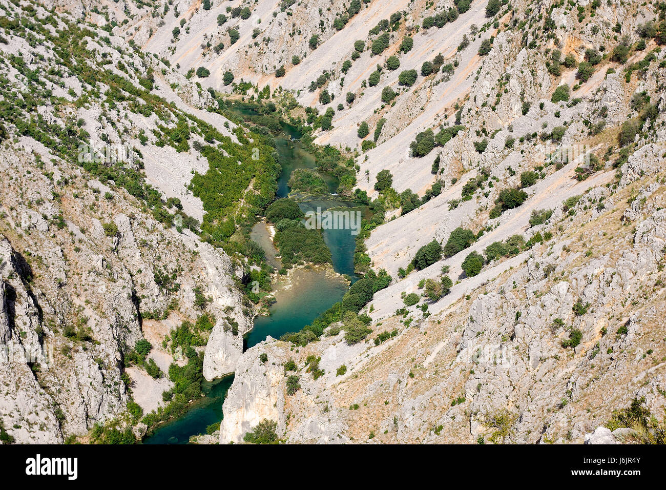 Zrmanja River canyon in a rugged karst environment, Croatia Stock Photo ...