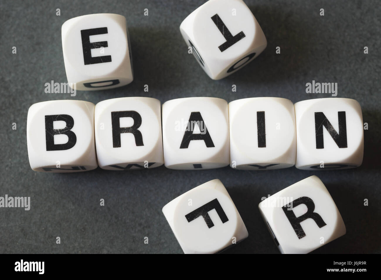 word brain on white toy cubes Stock Photo - Alamy