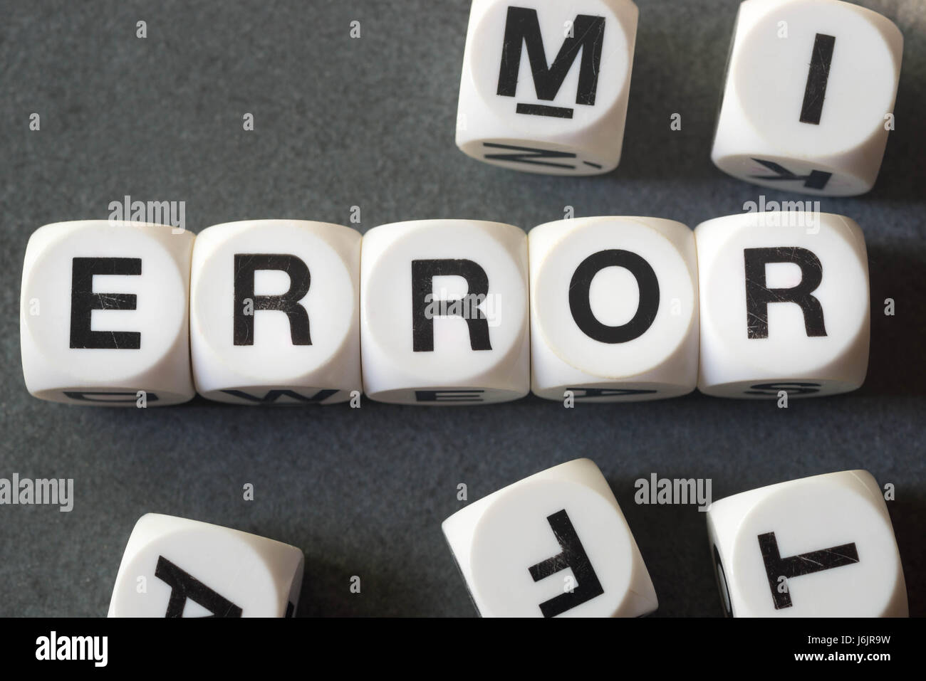 word error on white toy cubes Stock Photo - Alamy