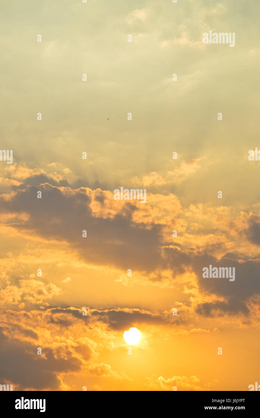 Beautiful sunset, sun ray , Sun Cloud and Sky in twilight Stock Photo ...