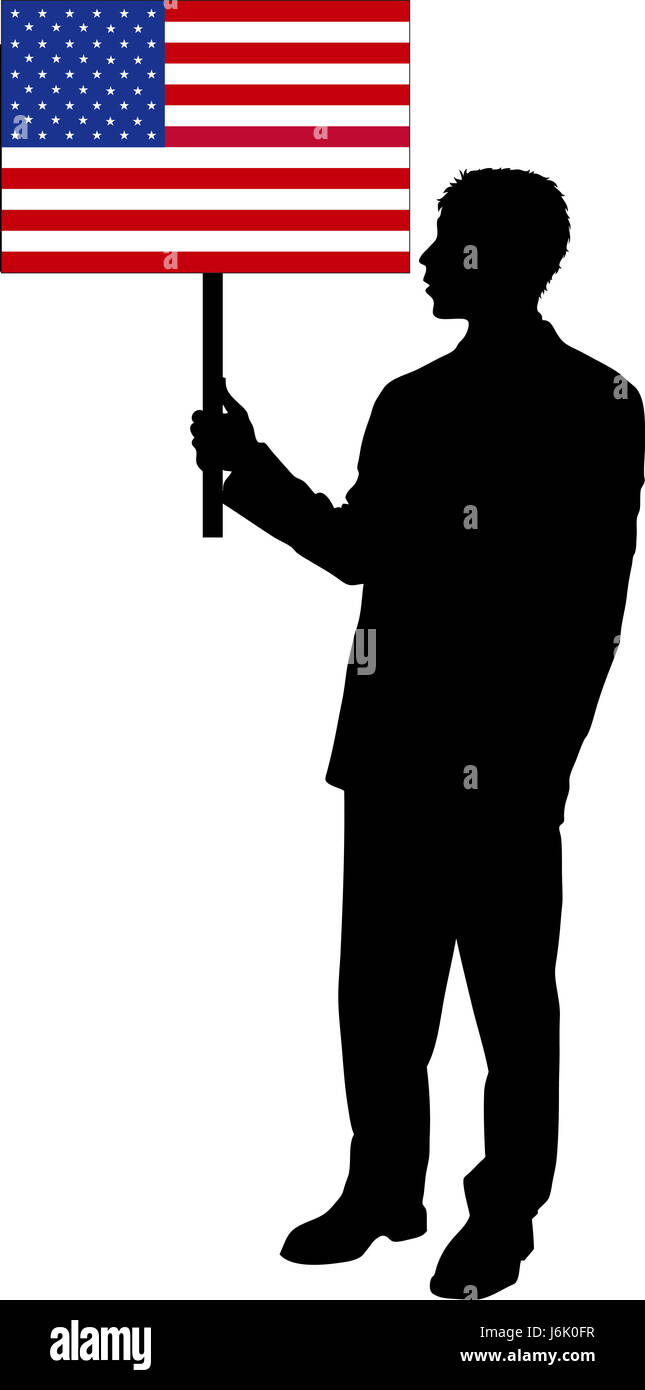 man with flag usa Stock Photo - Alamy