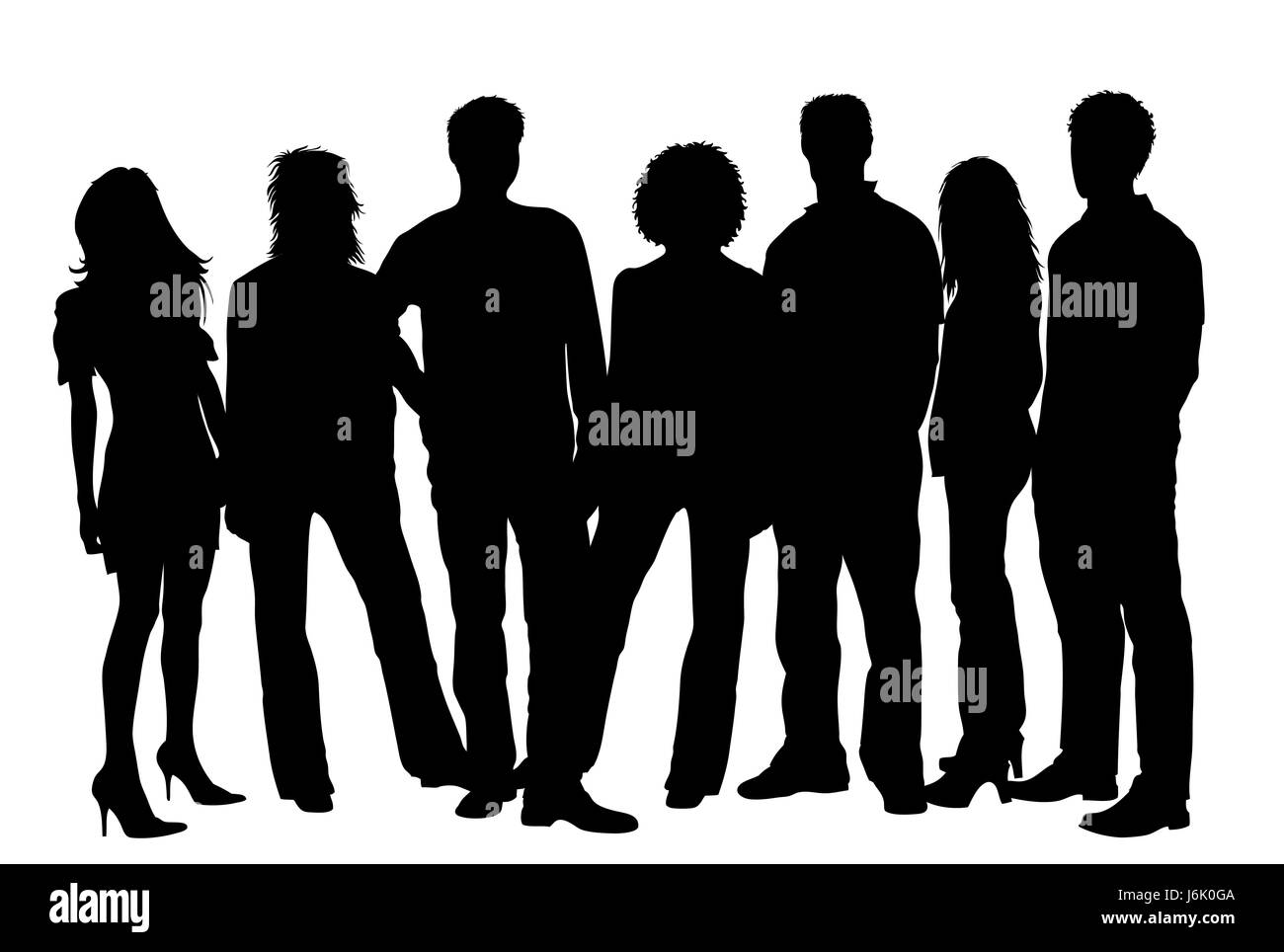 People group illustration Black and White Stock Photos & Images - Alamy
