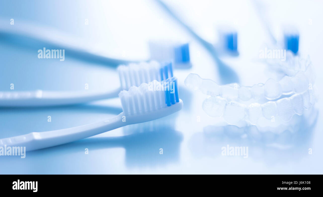 Dental toothbrush to clean teeth isolated with invisible plastic ...