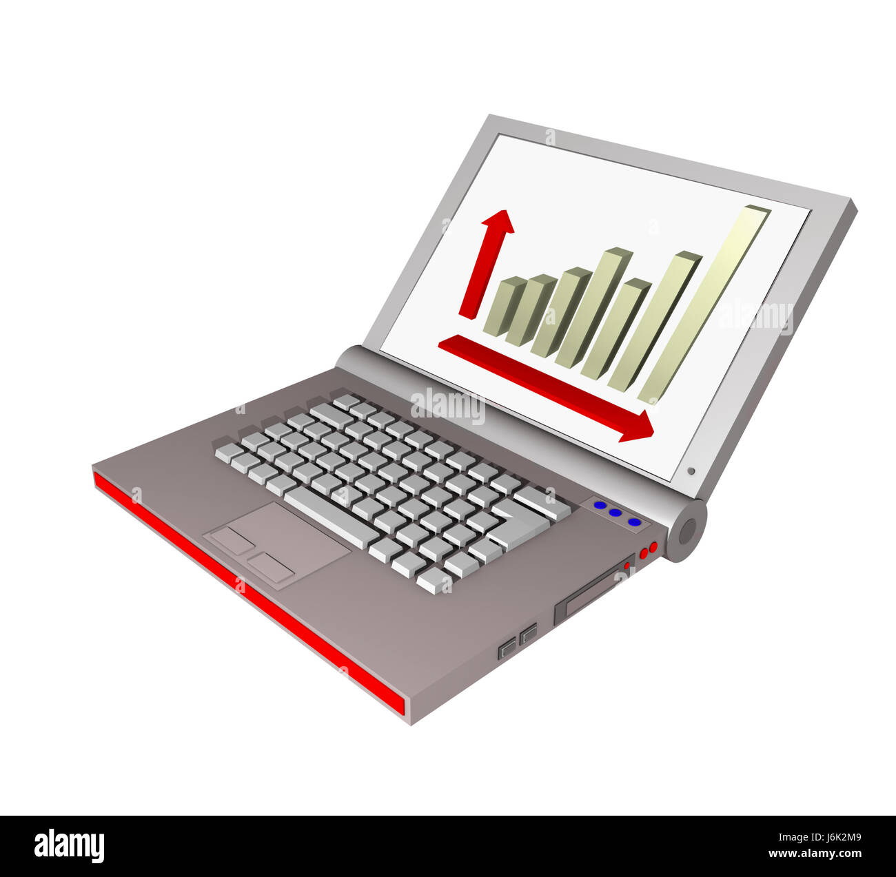 3d laptop with chart Stock Photo - Alamy