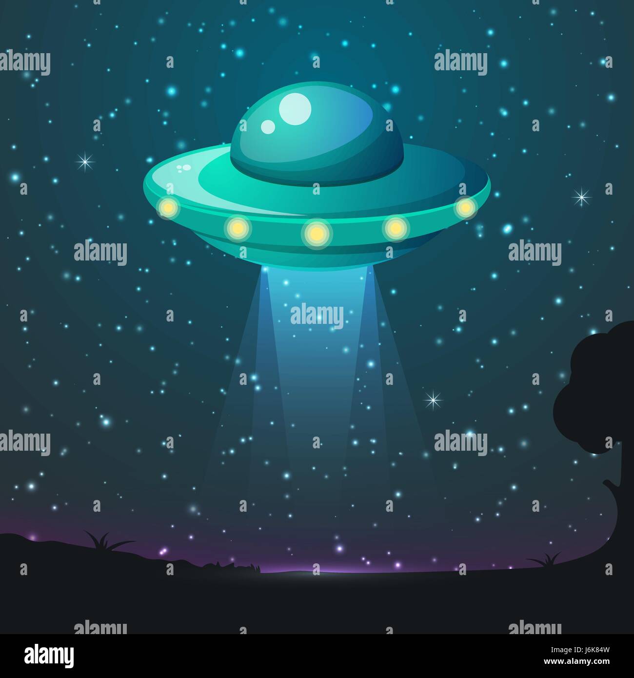 Alien Spaceship Beam Cartoon