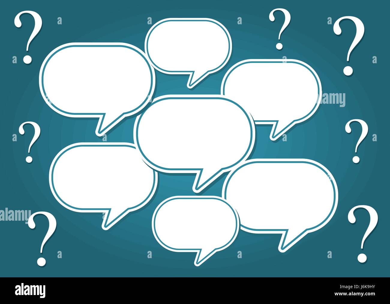 Question marks With speech bubbles. Question marks around speech ...