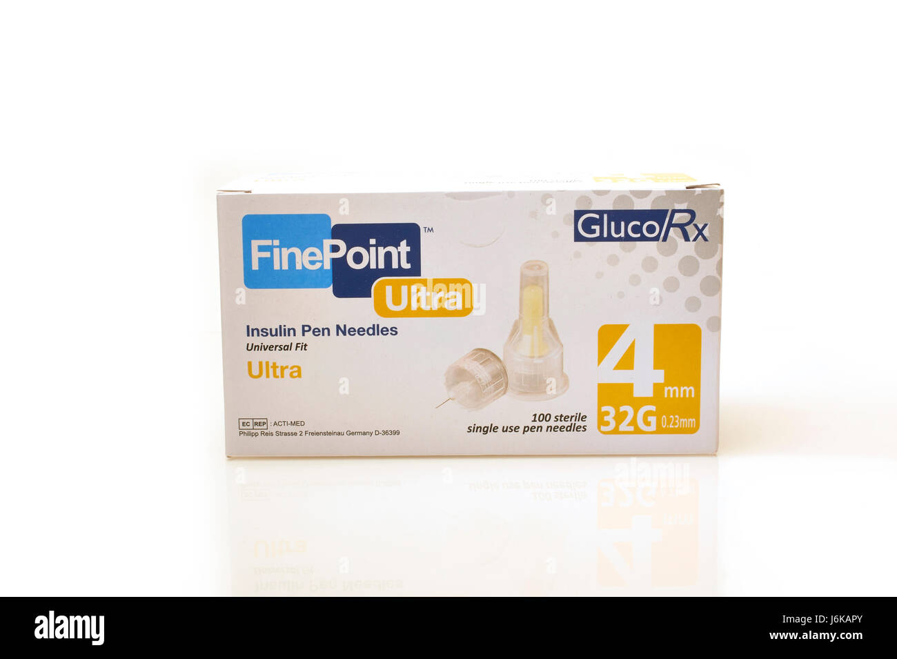 A Box of modern needles to inject insulin for diabetes (Disposable ...