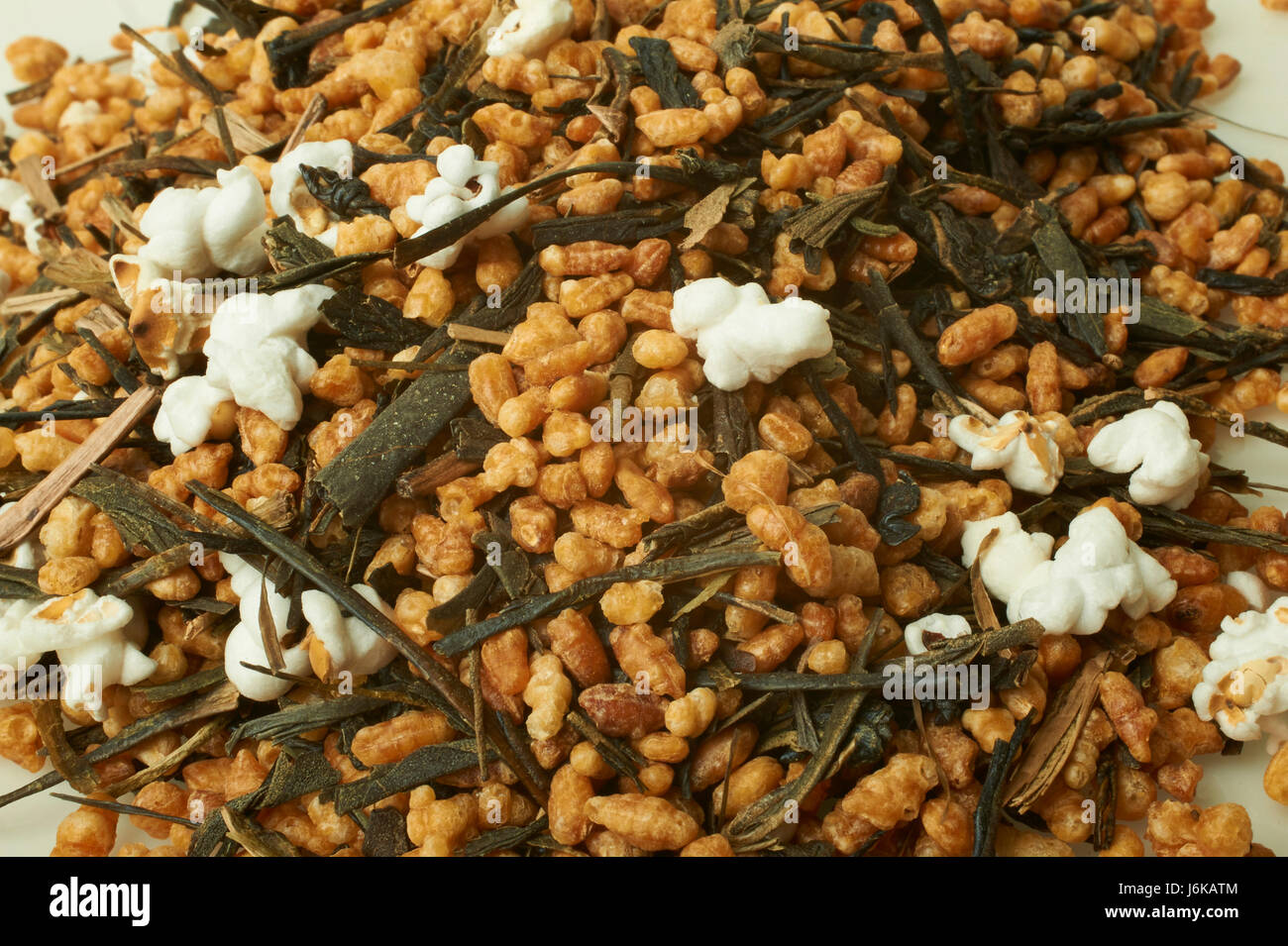 Japanese Genmaicha green tea. Brown rice tea, Popcorn tea Stock Photo ...
