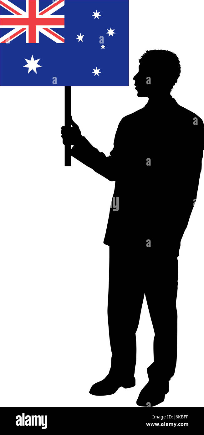 man with flag australia Stock Photo - Alamy