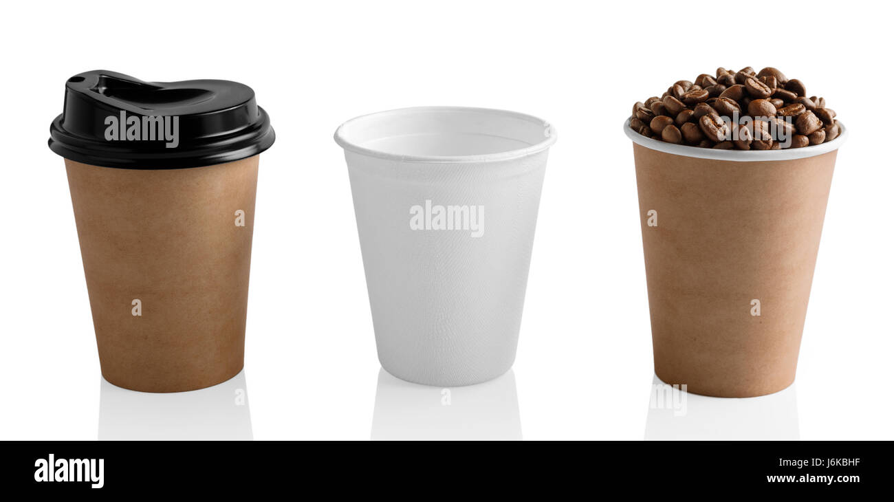 Paper coffee cup isolated on white background Stock Photo - Alamy