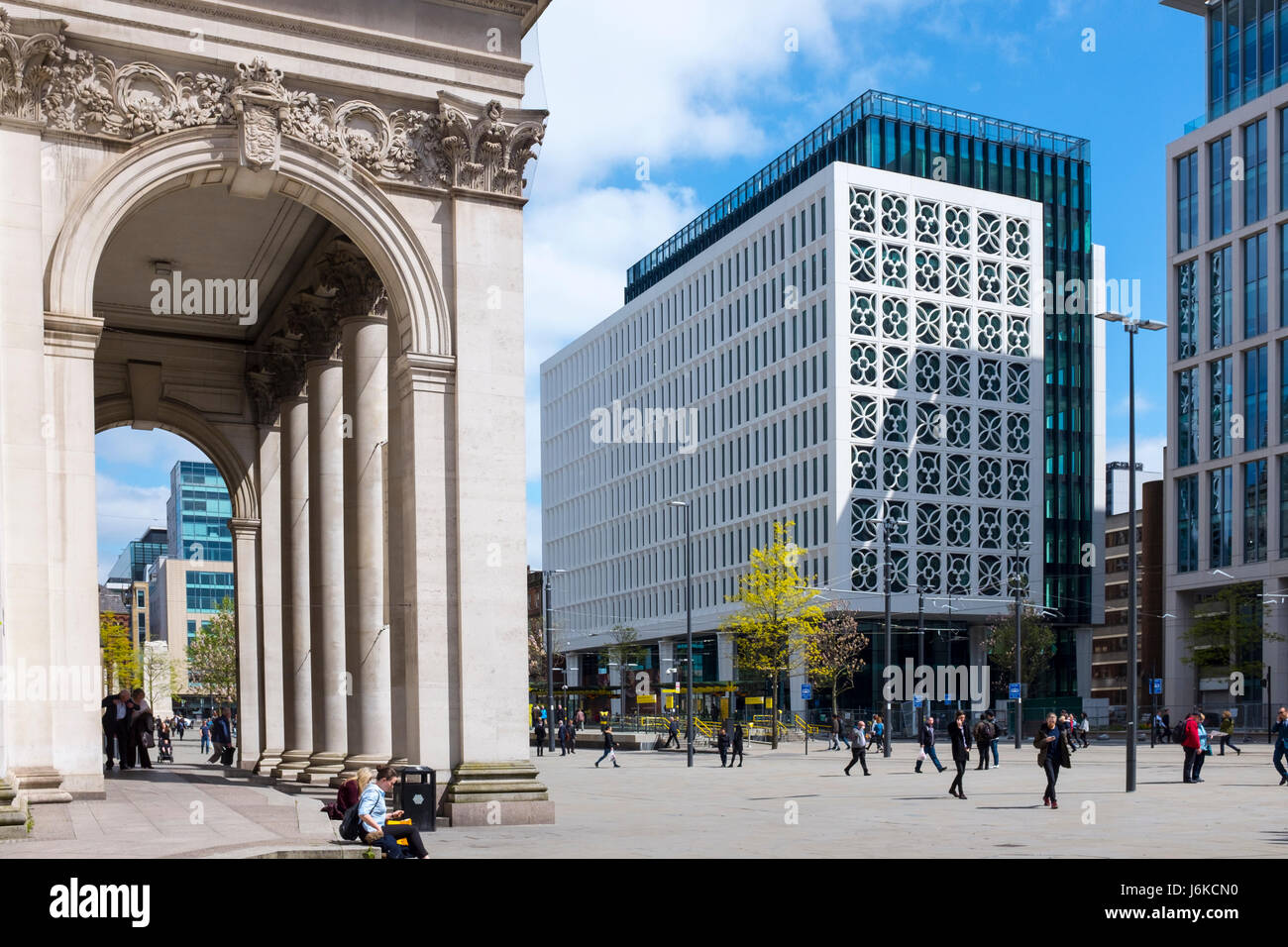 No.2 St Peter's Square building with detail of Central Library to the ...