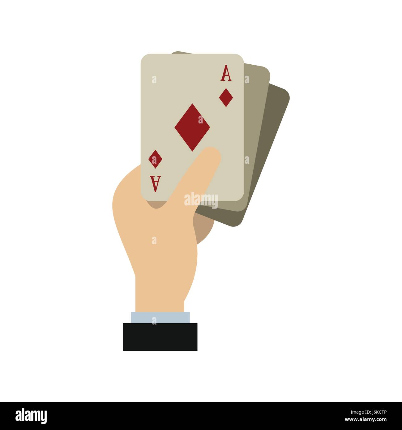 Hand holding playing cards icon, flat style Stock Vector Image & Art ...