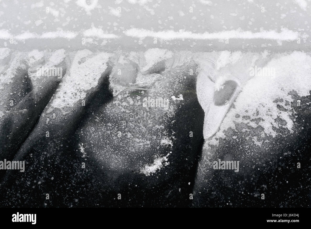 Ice texture of a frozen river in winter Stock Photo - Alamy