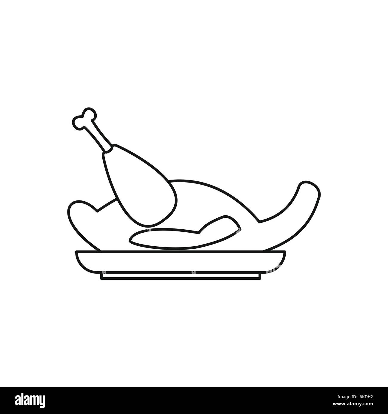 Fried chicken icon, outline style Stock Vector Image & Art - Alamy