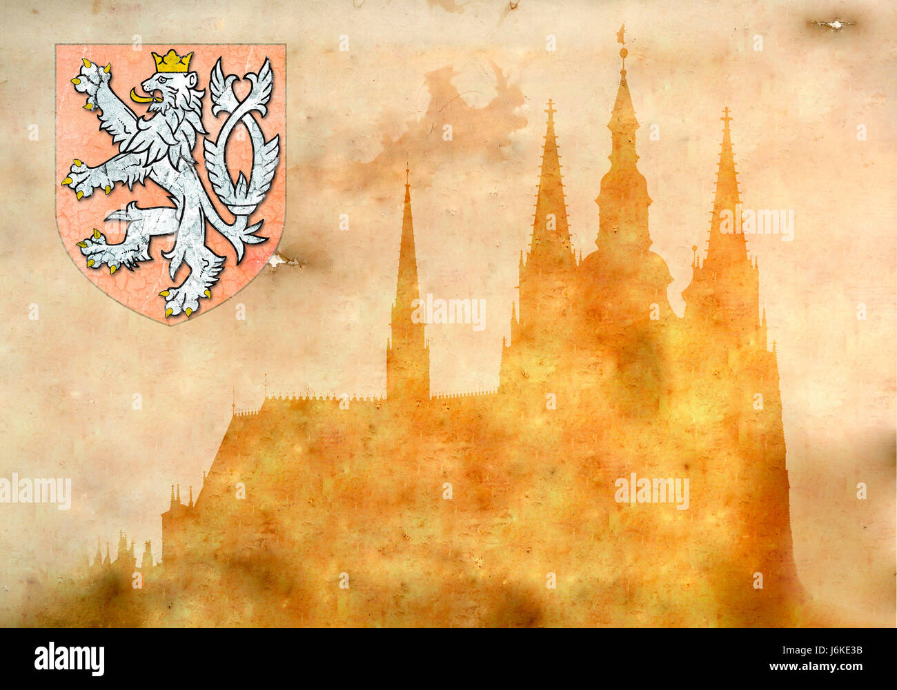 famous emblem cathedral attraction prague castle chateau tower ...