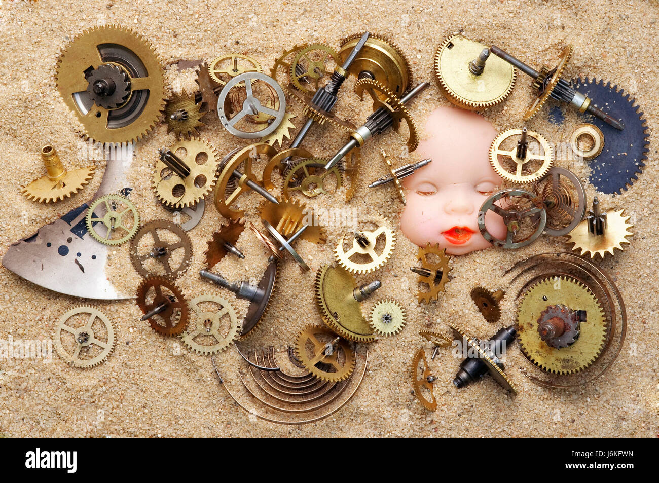date time time indication broken clockwork bizarre abstract mechanism ...