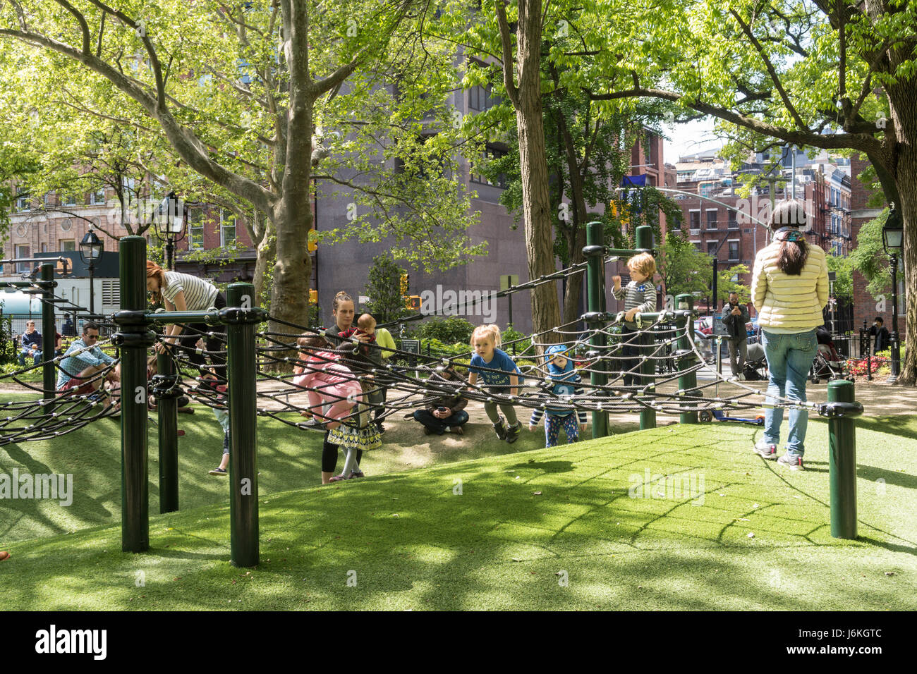 Playground in Washington Square Park, Greenwich Village, NYC Stock ...