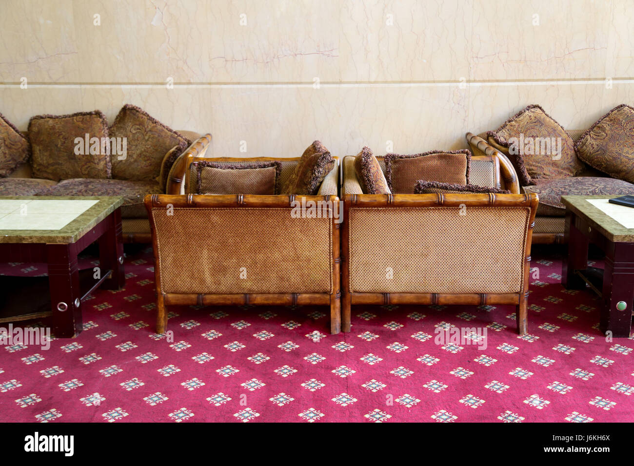Bamboo furniture at the lobby of Chao Zhou Hotel at Chaozhou town ...