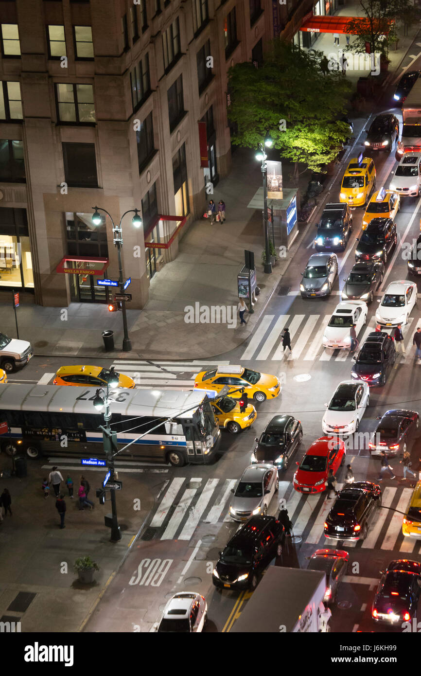 Busy Intersection at 34th Street and Madison Avenue, NYC, USA Stock ...