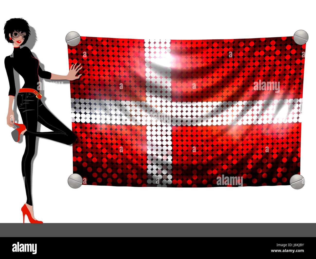 woman with flag denmark Stock Photo - Alamy