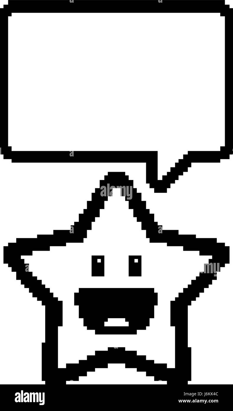 A cartoon illustration of a star in an 8-bit graphic style Stock Vector ...