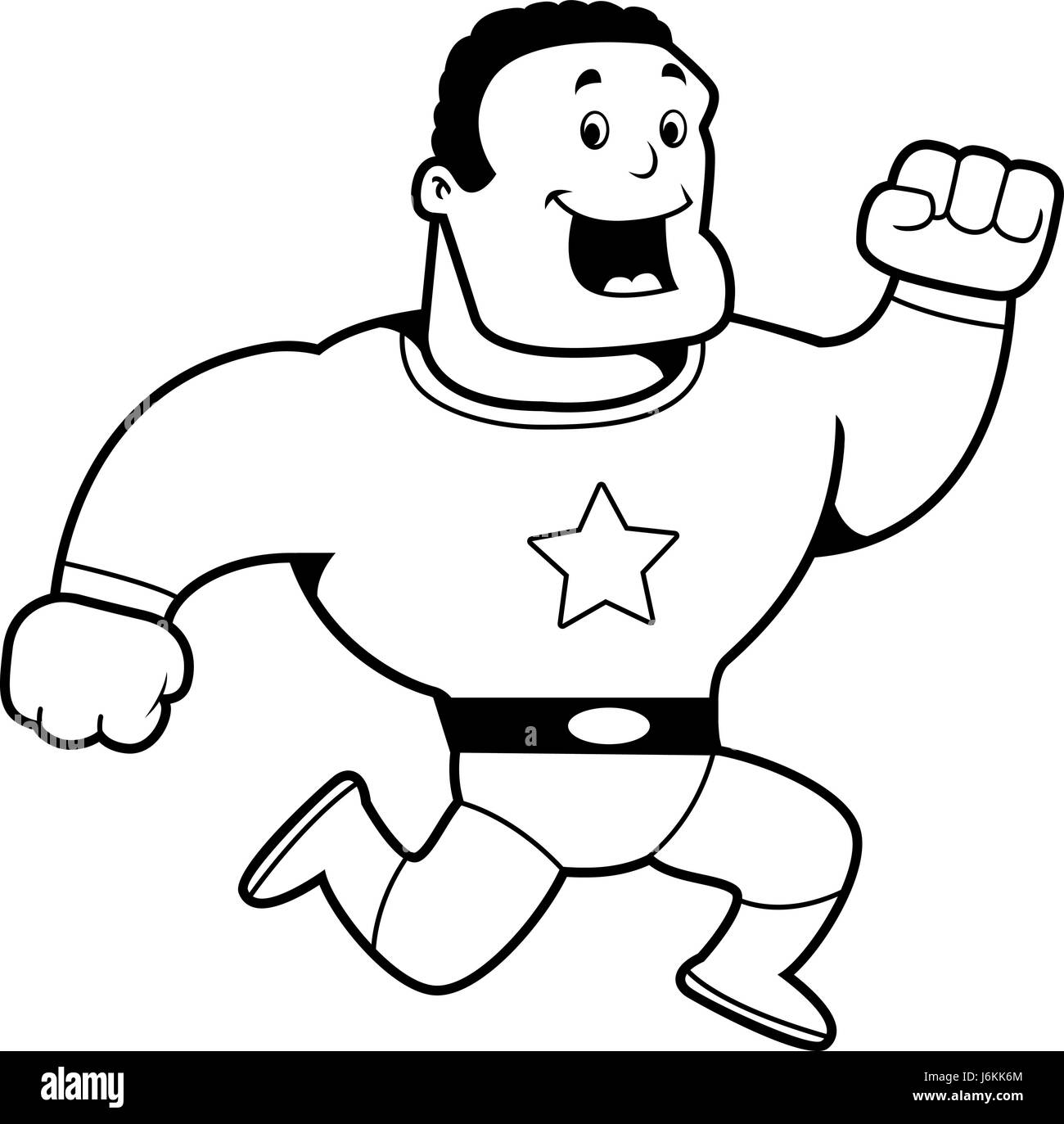 A happy cartoon superhero running and smiling Stock Vector Image & Art ...