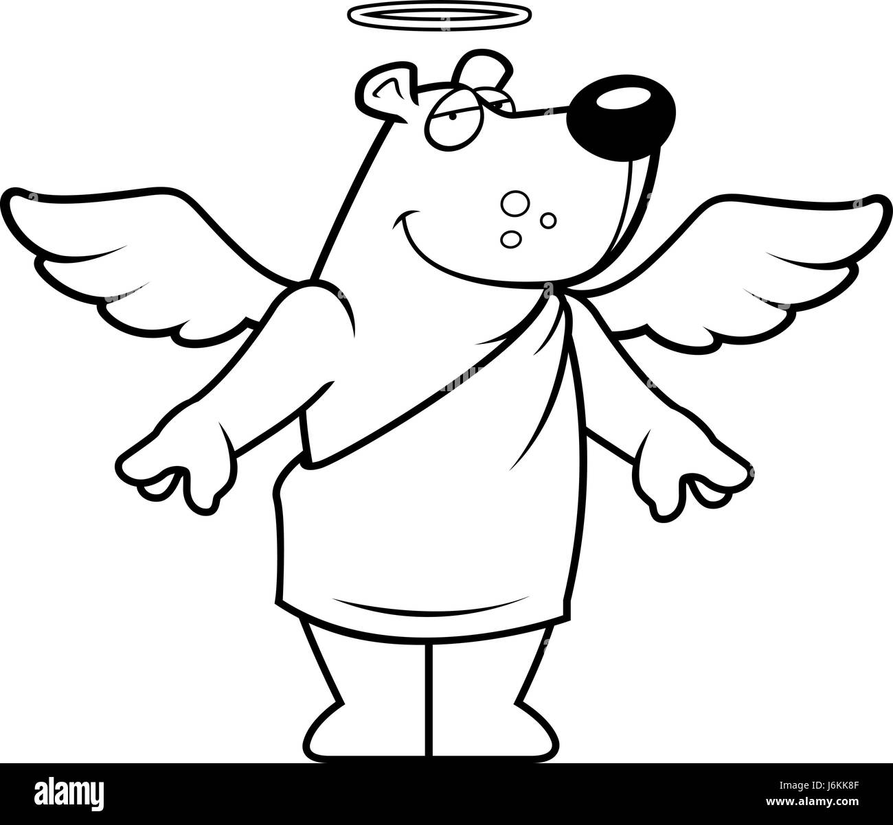 Angel With Halo Outline Template