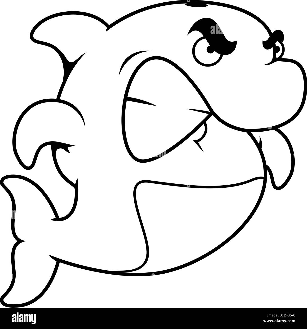 A cartoon illustration of dolphin looking angry Stock Vector Image ...