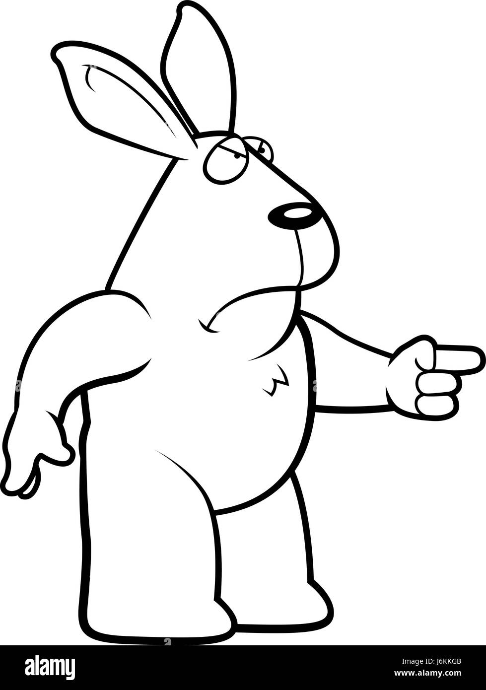 Cartoon rabbit angry expression Black and White Stock Photos & Images ...