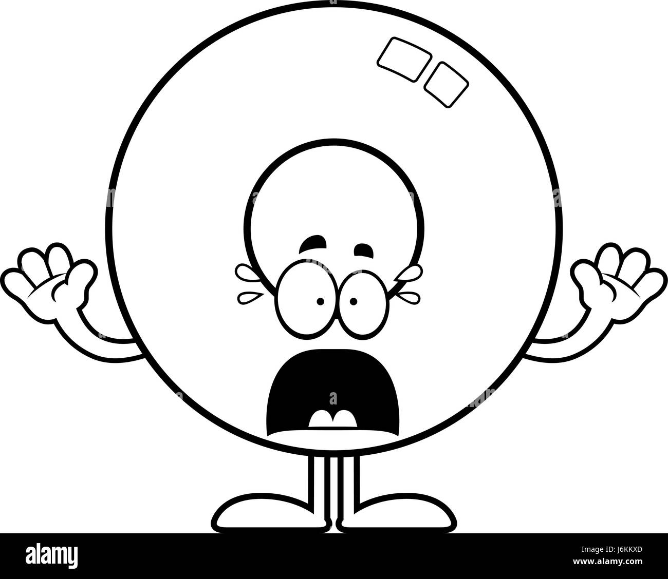 A cartoon illustration of a doughnut looking scared Stock Vector Image ...