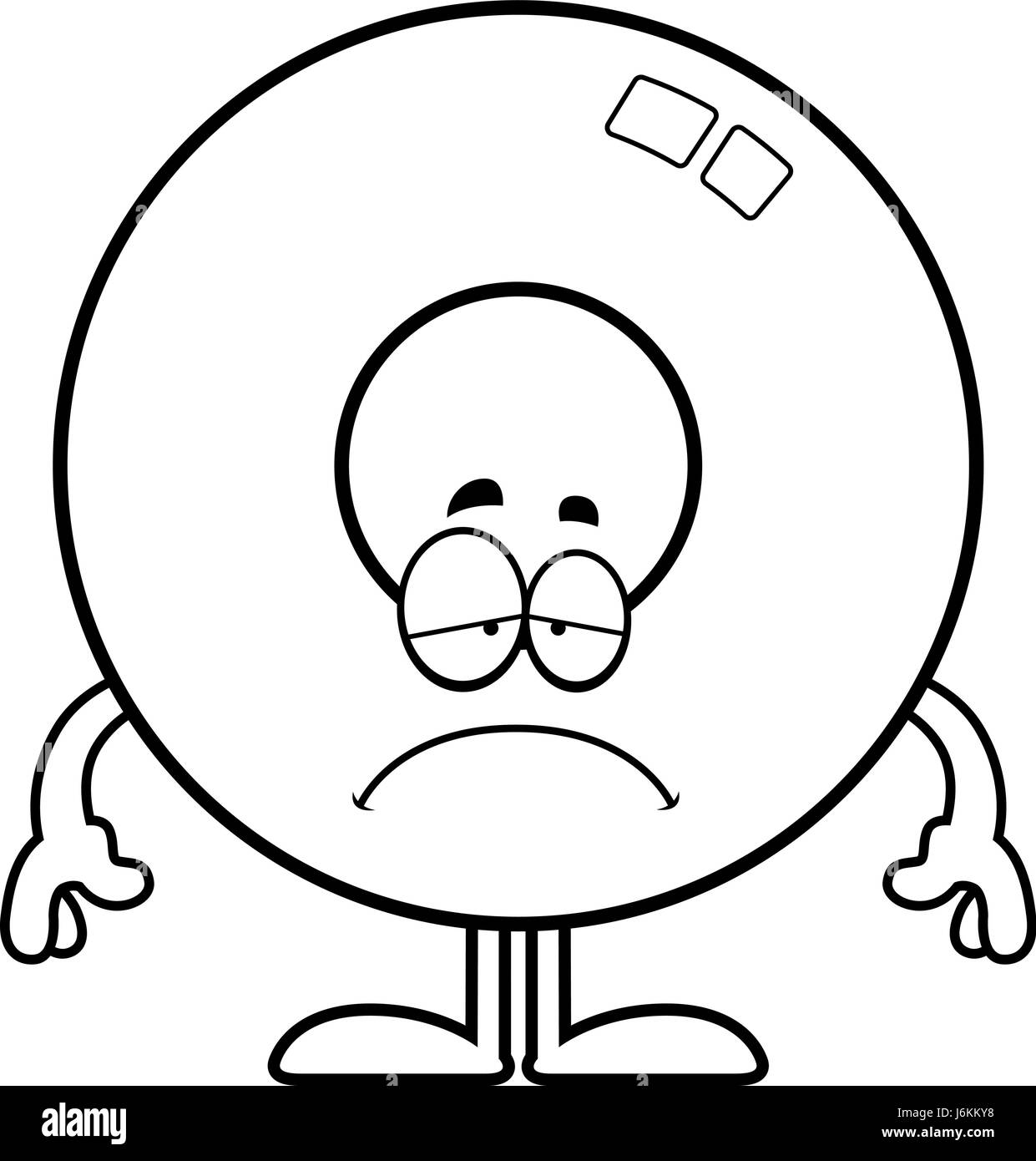 A cartoon illustration of a doughnut looking sad Stock Vector Image ...